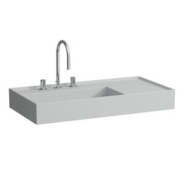 Laufen Kartell Waschtisch 8103387591111, 90x46cm, grau, Ablage rechts, 1 Hahnloch, Saphirkeramik