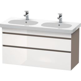 Duravit DuraStyle Waschtisch-Unterschrank DS648602243 115 x 45,3 cm, wei&szlig; hochglanz/basalt matt, 2 Schubk&auml;sten, wandh&auml;ngend