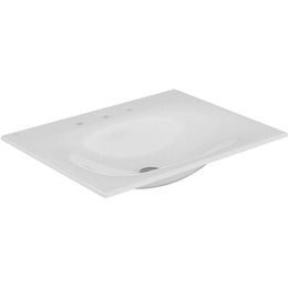 KEUCO Waschtisch Edition 11 31140310703 705 x 17 x 538 mm, weiss CleanPlus, 3 Hahnlöcher
