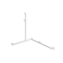 HEWI System 900 Duschhandlauf 900.35M30860VH 1250 x 965 x 1185 mm, Edelstahl pulverbeschichtet wei&szlig; tiefmatt, rechts
