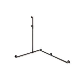 HEWI System 900 Duschhandlauf 900.35M30860ER 1250 x 965 x 1185 mm, Edelstahl pulverbeschichtet dunkelgrau tiefmatt, rechts