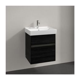 Villeroy & Boch Villeroy und Boch Collaro Waschtischunterschrank C007B0AB 51x54,6x41,4cm, Waschbecken mittig, LED-Beleuchtung, black oak