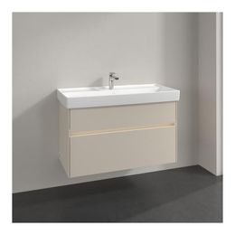 Villeroy & Boch Villeroy und Boch Collaro Waschtischunterschrank C011B0VN 95,4x54,6x44,4cm, Waschbecken mittig, LED-Beleuchtung 7W, cashmere grey