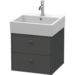 Duravit Brioso Waschtischunterbau BR415204949 484x459mm, Graphit Matt, 2 Ausz&uuml;ge