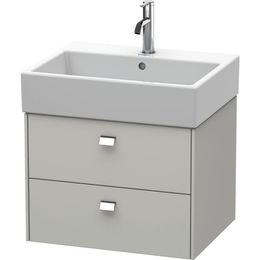 Duravit Brioso Waschtischunterbau BR415301007 584x459mm, Betongrau Matt, 2 Ausz&uuml;ge, Griff Chrom