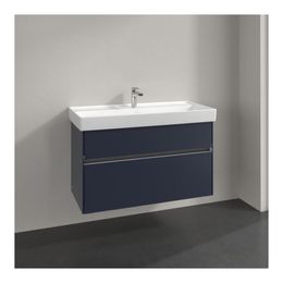 Villeroy & Boch Villeroy und Boch Collaro Waschtischunterschrank C011B0VQ 95,4x54,6x44,4cm, Waschbecken mittig, LED-Beleuchtung 7W, marine blue