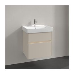 Villeroy & Boch Villeroy und Boch Collaro Waschtischunterschrank C008B0VN 55,4x54,6x44,4cm, Waschbecken mittig, LED-Beleuchtung, cashmere grey