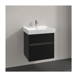 Villeroy & Boch Villeroy und Boch Collaro Waschtischunterschrank C008B0VL 55,4x54,6x44,4cm, Waschbecken mittig, LED-Beleuchtung, volcano black
