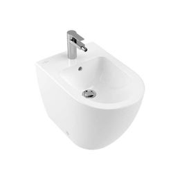 Villeroy & Boch Villeroy & Boch Stand-Bidet Subway 2.0 540100R1 wei&szlig;, 1 Hahnloch, &Uuml;berlauf, CeramicPlus
