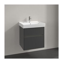 Villeroy & Boch Villeroy und Boch Collaro Waschtischunterschrank C008B0VR 55,4x54,6x44,4cm, Waschbecken mittig, LED-Beleuchtung, graphite