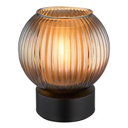Globo LIGHTING Tischleuchte "ZUMBA", schwarz matt, &Oslash; 15cm H: 17cm, 1 Stk., Leuchten, Tischlampe Glaskugel petrol Schlafzimmer Flur Wohnzimmer, Tischleuchte