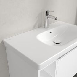 Villeroy & Boch Villeroy und Boch Skyla Waschtisch 5A52R1RW 80x46cm, f&uuml;r 3-Loch-Armatur, mit &Uuml;berlauf, Stone White C+
