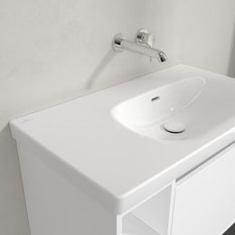 Villeroy & Boch Villeroy und Boch Skyla Waschtisch 5A52R301 80x46cm, ohne Hahnloch, mit &Uuml;berlauf, Wei&szlig; Alpin