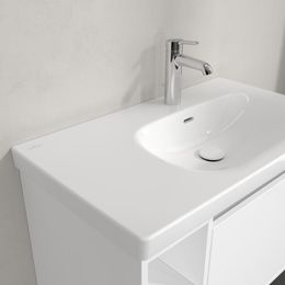 Villeroy & Boch Villeroy und Boch Skyla Waschtisch 5A52R101 80x46cm, f&uuml;r 3-Loch-Armatur, mit &Uuml;berlauf, Wei&szlig; Alpin