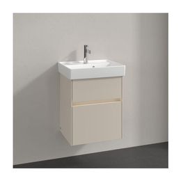 Villeroy & Boch Villeroy und Boch Collaro Waschtischunterschrank C006B0VN 46x54,6x37,4cm, Waschbecken mittig, LED-Beleuchtung, cashmere grey