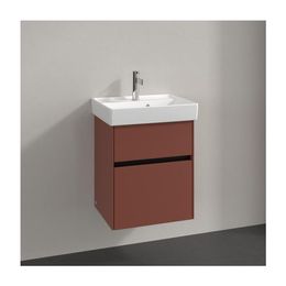 Villeroy & Boch Villeroy und Boch Collaro Waschtischunterschrank C006B0AH 46x54,6x37,4cm, Waschbecken mittig, LED-Beleuchtung, wine red