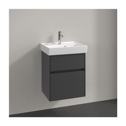Villeroy & Boch Villeroy und Boch Collaro Waschtischunterschrank C006B0VR 46x54,6x37,4cm, Waschbecken mittig, LED-Beleuchtung, graphite