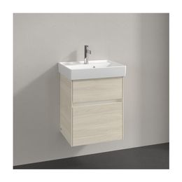 Villeroy & Boch Villeroy und Boch Collaro Waschtischunterschrank C006B0AA 46x54,6x37,4cm, Waschbecken mittig, LED-Beleuchtung, white oak