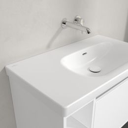 Villeroy & Boch Villeroy und Boch Skyla Waschtisch 5A52R3RW 80x46cm, ohne Hahnloch, mit &Uuml;berlauf, Stone White C+
