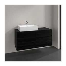 Villeroy & Boch Villeroy und Boch Collaro Waschtischunterschrank C129B0AB 120x54,8x50cm, Waschtisch links, LED-Beleuchtung 8,8 W, black oak
