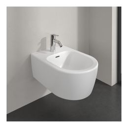 Villeroy & Boch Villeroy und Boch Skyla Bidet 448200RW 37x53cm, f&uuml;r 1-Loch Armatur, mit &Uuml;berlauf, Stone White C+