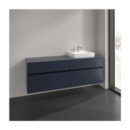 Villeroy & Boch Villeroy und Boch Collaro Waschtischunterschrank C079B0VQ 160x54,8x50cm, Waschtisch rechts, LED-Beleuchtung 12W, marine blue