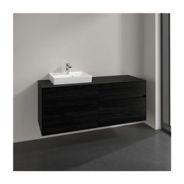 Villeroy & Boch Villeroy und Boch Collaro Waschtischunterschrank C074B0AB 140x54,8x50cm, Waschtisch links, LED-Beleuchtung 10,4W, black oak