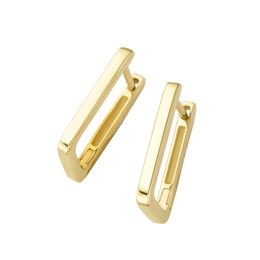 Paar Creolen Luigi Merano "4-kant, rechteckig, Gold 585", gold, Ohrringe, Damen, Gelbgold 585