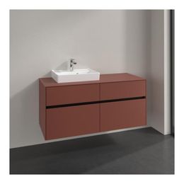 Villeroy & Boch Villeroy und Boch Collaro Waschtischunterschrank C071B0AH 120x54,8x50cm, Waschtisch links, LED-Beleuchtung 8,8 W, wine red