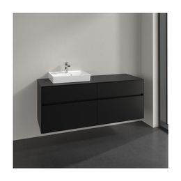 Villeroy & Boch Villeroy und Boch Collaro Waschtischunterschrank C07400VL 140x54,8x50cm, Waschtisch links, volcano black