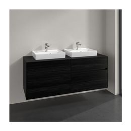 Villeroy & Boch Villeroy und Boch Collaro Waschtischunterschrank C07600AB 140x54,8x50cm, f&uuml;r 2 Waschtische, black oak