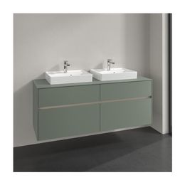 Villeroy & Boch Villeroy und Boch Collaro Waschtischunterschrank C07600AF 140x54,8x50cm, f&uuml;r 2 Waschtische, soft green