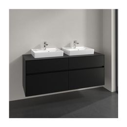 Villeroy & Boch Villeroy und Boch Collaro Waschtischunterschrank C07600VL 140x54,8x50cm, f&uuml;r 2 Waschtische, volcano black