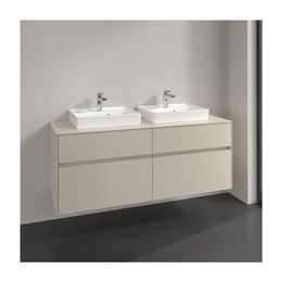 Villeroy & Boch Villeroy und Boch Collaro Waschtischunterschrank C07600VN 140x54,8x50cm, f&uuml;r 2 Waschtische, cashmere grey