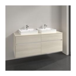 Villeroy & Boch Villeroy und Boch Collaro Waschtischunterschrank C076B0AA 140x54,8x50cm, f&uuml;r 2 Waschtische, LED-Beleuchtung 10,4 W, white oak