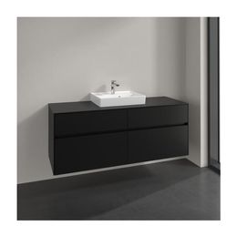 Villeroy & Boch Villeroy und Boch Collaro Waschtischunterschrank C073B0VL 140x54,8x50cm, Waschtisch mittig, LED-Beleuchtung 10,4 W, volcano black