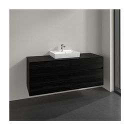 Villeroy & Boch Villeroy und Boch Collaro Waschtischunterschrank C073B0AB 140x54,8x50cm, Waschtisch mittig, LED-Beleuchtung 10,4 W, black oak