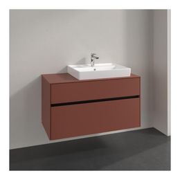 Villeroy & Boch Villeroy und Boch Collaro Waschtischunterschrank C018B0AH 100x54,8x50cm, Waschtisch rechts, LED-Beleuchtung 7,3 W, wine red