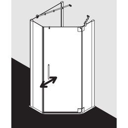 Kermi Pasa XP F&uuml;nfeck-Duschkabine Pendelt&uuml;r PXR40090181PK 90x90x185cm, silber mattglanz, ESG klar Clean, rechts
