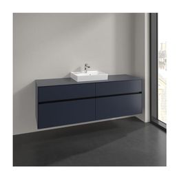 Villeroy & Boch Villeroy und Boch Collaro Waschtischunterschrank C077B0VQ 160x54,8x50cm, Waschtisch mittig, LED-Beleuchtung 12W, marine blue