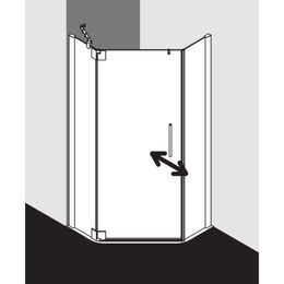 Kermi Pasa XP F&uuml;nfeck-Duschkabine Pendelt&uuml;r PXL43090201AK 90x90x200cm, silber mattglanz, ESG klar, links