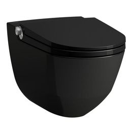 Laufen Cleanet Riva Dusch-WC H8206910200001 mit WC-Sitz, sp&uuml;lrandlos schwarz gl&auml;nzend