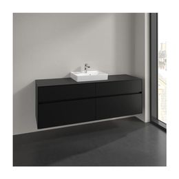 Villeroy & Boch Villeroy und Boch Collaro Waschtischunterschrank C077B0VL 160x54,8x50cm, Waschtisch mittig, LED-Beleuchtung 12W, volcano black