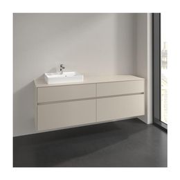 Villeroy & Boch Villeroy und Boch Collaro Waschtischunterschrank C078B0VN 160x54,8x50cm, Waschtisch links, LED-Beleuchtung 12W, cashmere grey