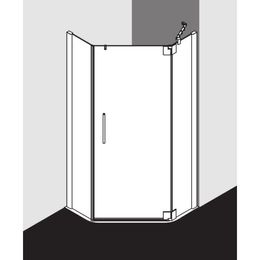 Kermi Pasa XP F&uuml;nfeck-Duschkabine Pendelt&uuml;r PXR53100181PK 100x100x185cm, silber mattglanz, ESG klar Clean, rechts
