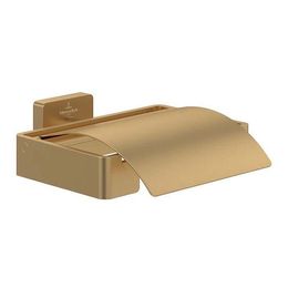 Villeroy & Boch Villeroy und Boch Elements Striking Toilettenpapierhalter TVA15201300076 131x45x115mm, mit Deckel, brushed gold