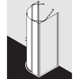 Kermi Viertelkreis-Duschkabine Ibiza 200 90x90x185, R:50, silber/mattg, ESG klar KermiClean