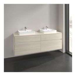 Villeroy & Boch Villeroy und Boch Collaro Waschtischunterschrank C021B0AA 160x54,8x50cm, f&uuml;r 2 Waschtische, mit LED-Beleuchtung, white oak