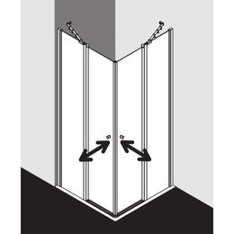 Kermi Ibiza 2000 Eckeinstieg EOL I2EOL080181AK 80x185cm, ESG klar, Pendelt&uuml;r mit Festfeld
