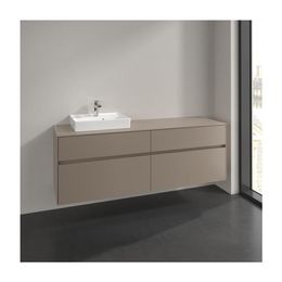 Villeroy & Boch Villeroy und Boch Collaro Waschtischunterschrank C078B0VM 160x54,8x50cm, Waschtisch links, LED-Beleuchtung 12W, taupe